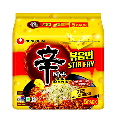 Nongshim Shin Korean Noodles Ramyun Stir Fry with Cheese 5 pcs 36 g