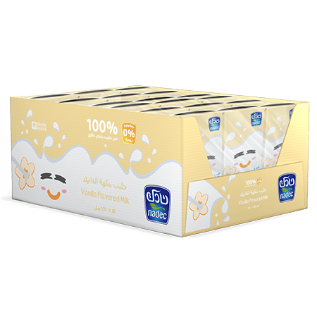 Nadec Vanilla Milk Long Life Carton 18 Pcs 125 ml