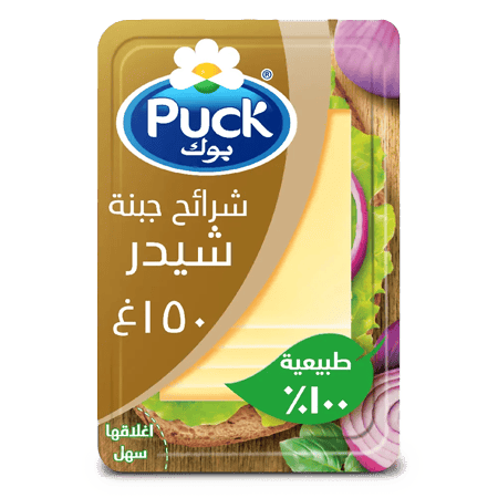 Puck Cheddar Natural Cheese Slices 150 gm