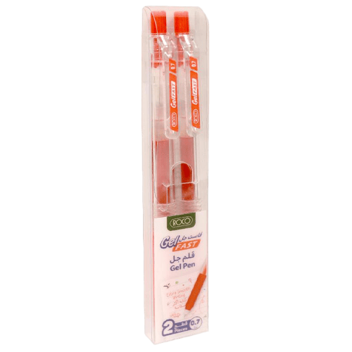 Roco Basic Gel Ink Pen, Red Ink Color, 0.7 Mm, Ballpoint;Nib Tip, 2 Pens
